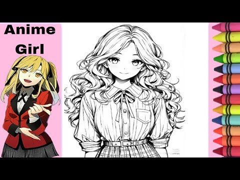 Anime Girl Coloring Book Page/Drawing/painting/coloring pages for kids