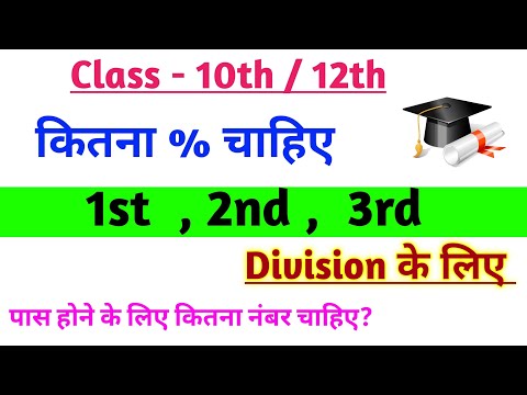 Class 10th 12th में पास होने के लिए कितना नंबर चाहिए | 1st division 2nd division 3rd division marks