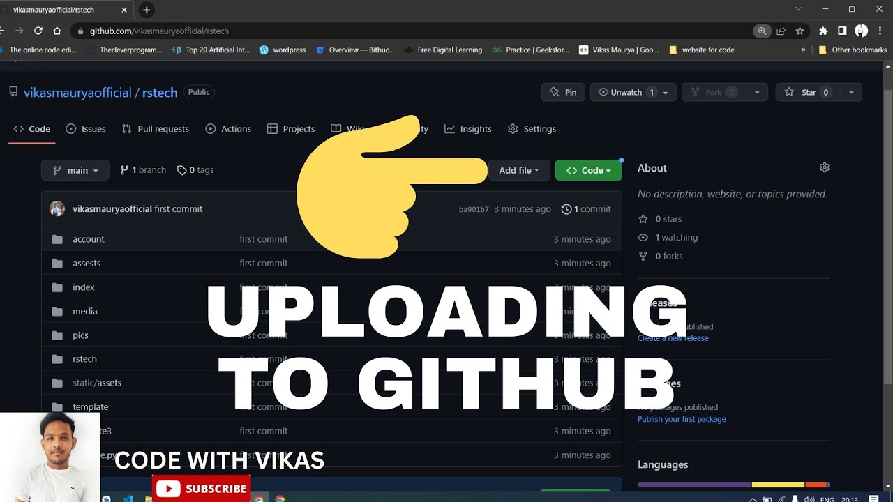 Upload Project on GitHub  @VikasCodingSchool