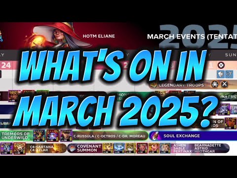 Empires & Puzzles March 2025 Calendar of Events Heroes Summons & 8th Birthday Madness!? 🐈 😻 🤪🥳