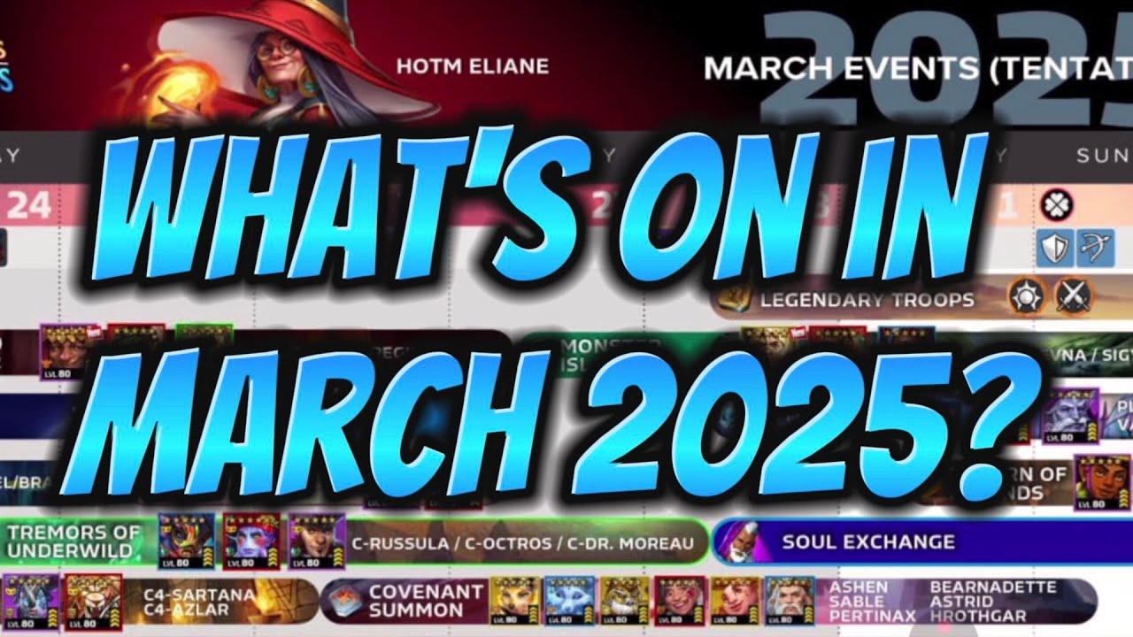 Empires & Puzzles March 2025 Calendar of Events Heroes Summons & 8th Birthday Madness!? 🐈 😻 🤪🥳