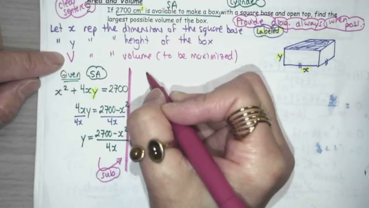 Calculus MCV4U1 3.3 Optimization Problems Part 2