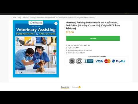 Veterinary Assisting Fundamentals and Applications, 2nd Edition Original PDF from Publisher