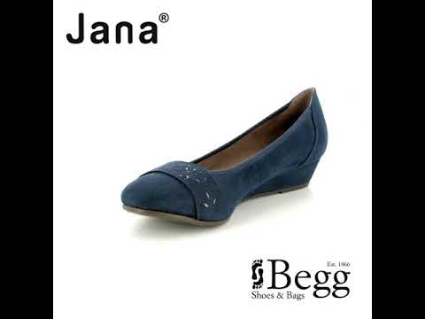 Jana Miraja 81 22260-20-805 Navy Wedge Shoes