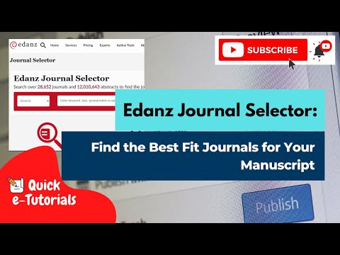 #usm #usmlibrarytv Edanz Journal Selector: Find the Best Fit Journals for Your Manuscript
