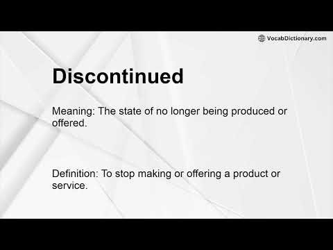 Discontinued Meaning