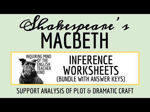Macbeth Close Reading Analysis Worksheets and Answer Keys for High School Bundle