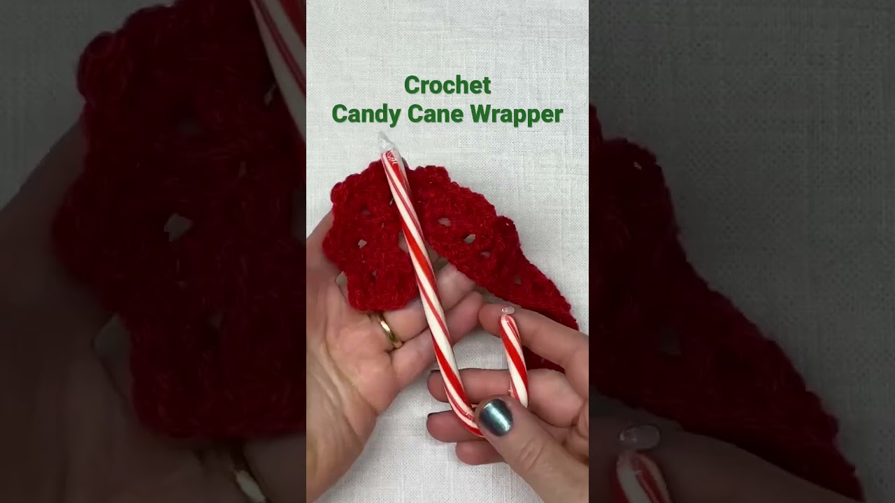 Crochet candy cane wrapper #shorts #crochet #inspiration #craft #diycrafts #christmas #diy #häkeln