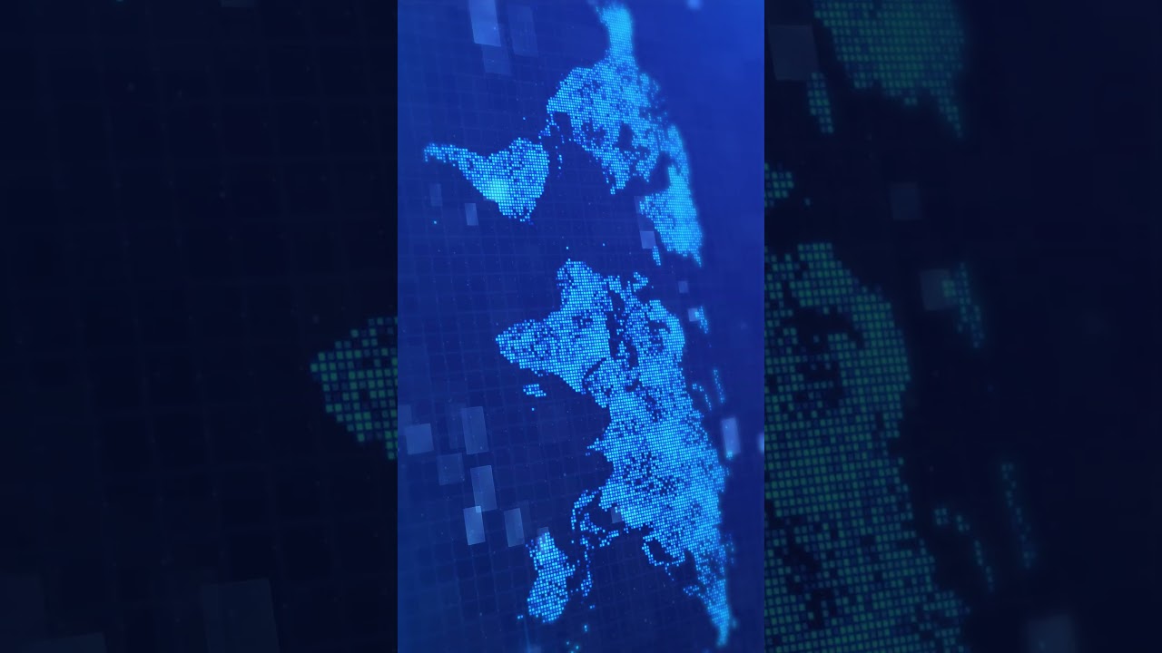 Dark blue #World #map with node and line connection Loop #Background Animation,