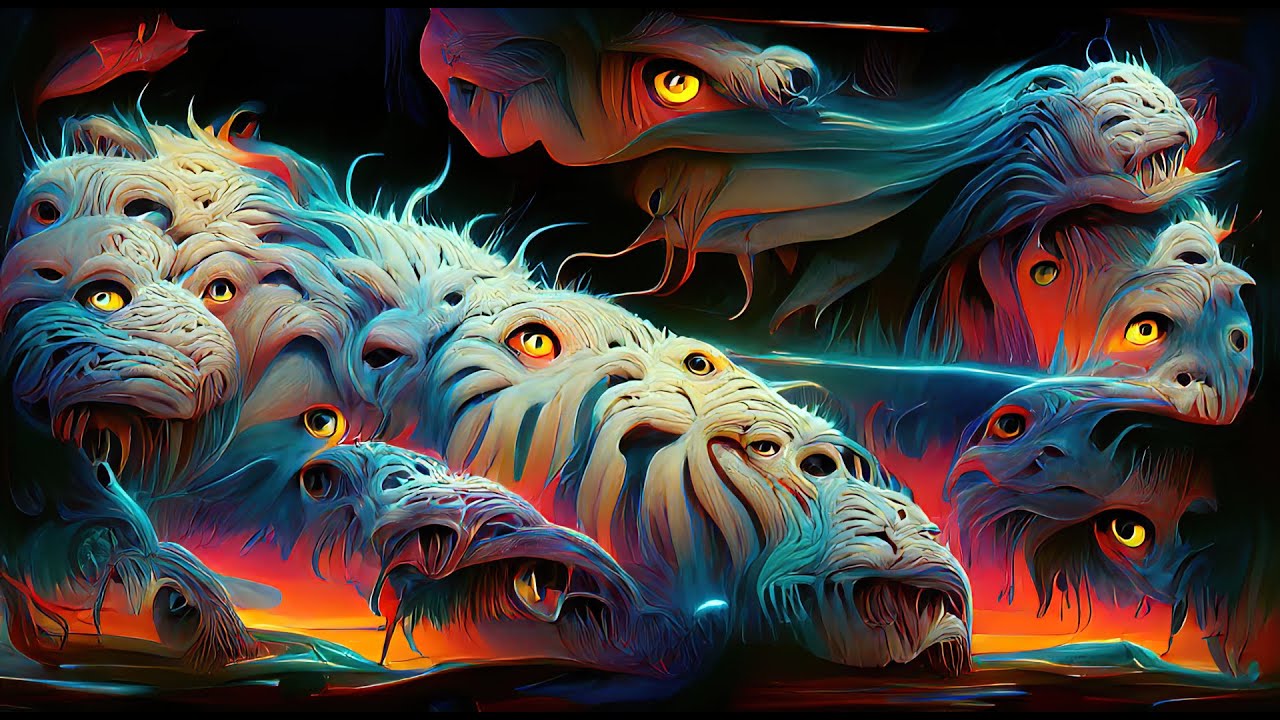 Artificial Nightmares : Godfrey Lord King of Lions || Pytti VQGAN AI Art Video [4K 60 FPS]