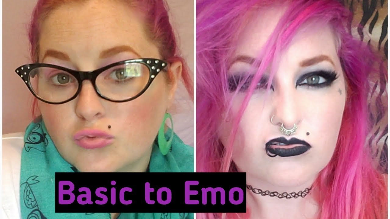 Basic Preppy to Emo Goth Transformation! Ft. Nikki