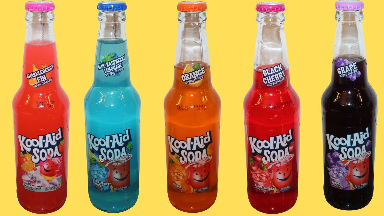 Kool-Aid Soda: Sharkleberry Fin, Blue Raspberry Lemonade, Orange, Black Cherry & Grape Review