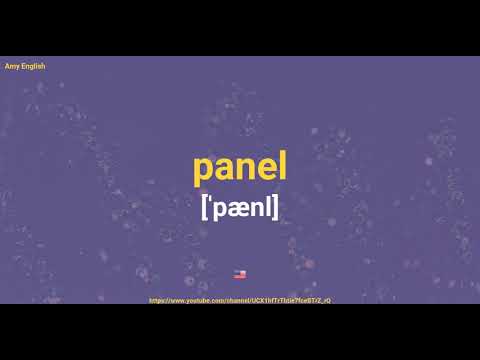 How To Pronounce Panel