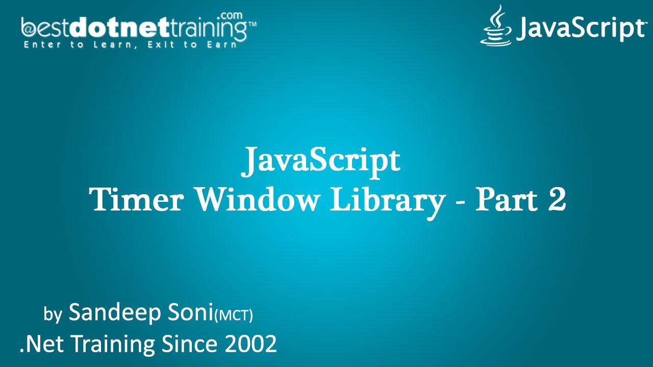 JavaScript Timer Window Library - Part 2 - JS Tutorial for Beginners