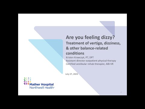 HealthyU webinar series: Treating dizzy spells with physical therapy