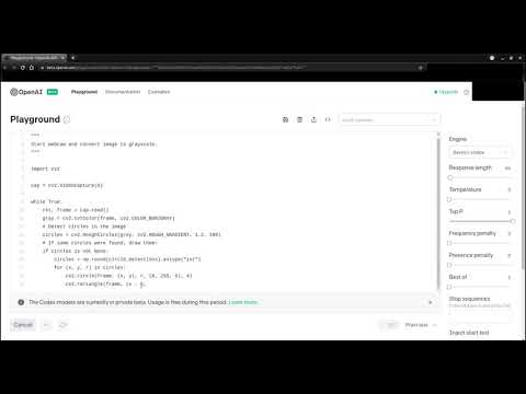 Open AI Codex writing Computer Vision code in Python