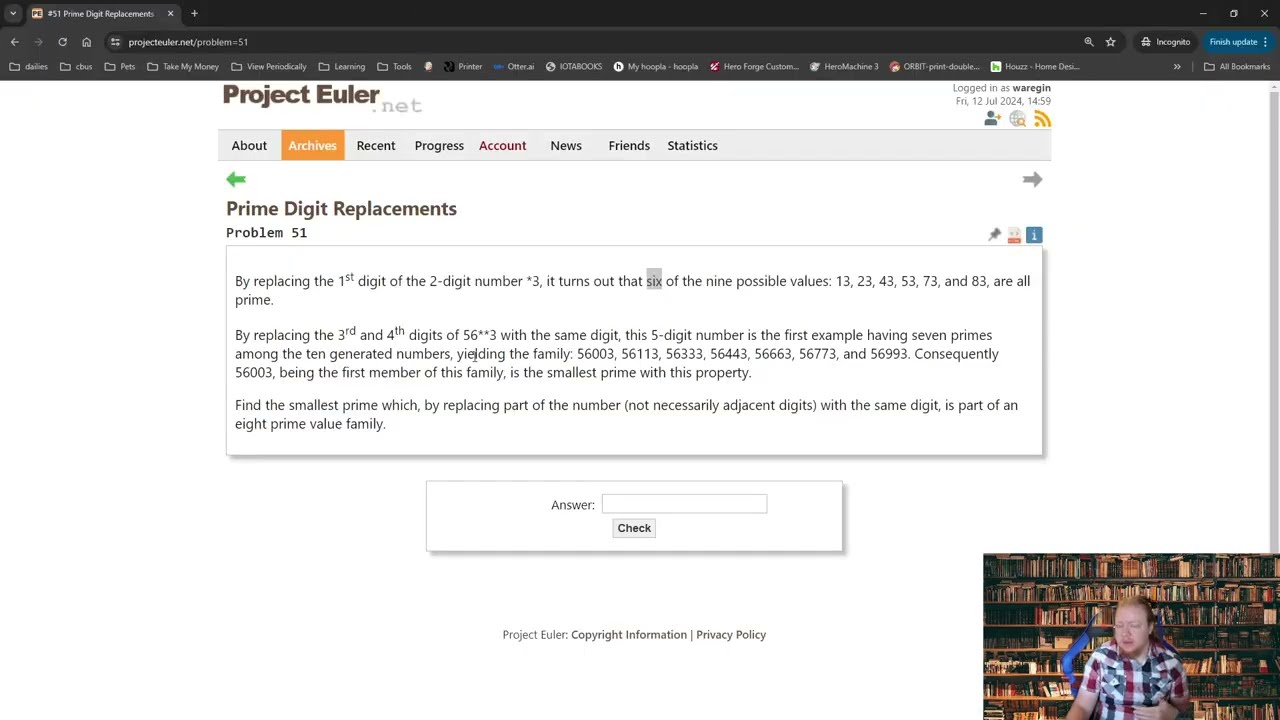 Project Euler Problem 51: Prime Digit Replacements
