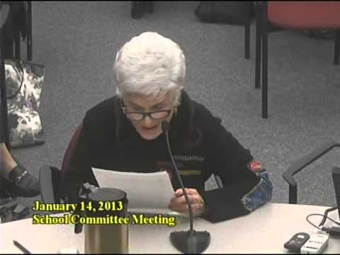 Margot Einstein’s Testimony: No Saudi Hate Materials in Newton Public Schools (January 14, 2013)