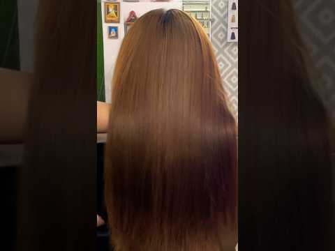 Caramel brown hair color on burgundy hair #shorts #thebeautylab #shortvideo #haircolortutorial