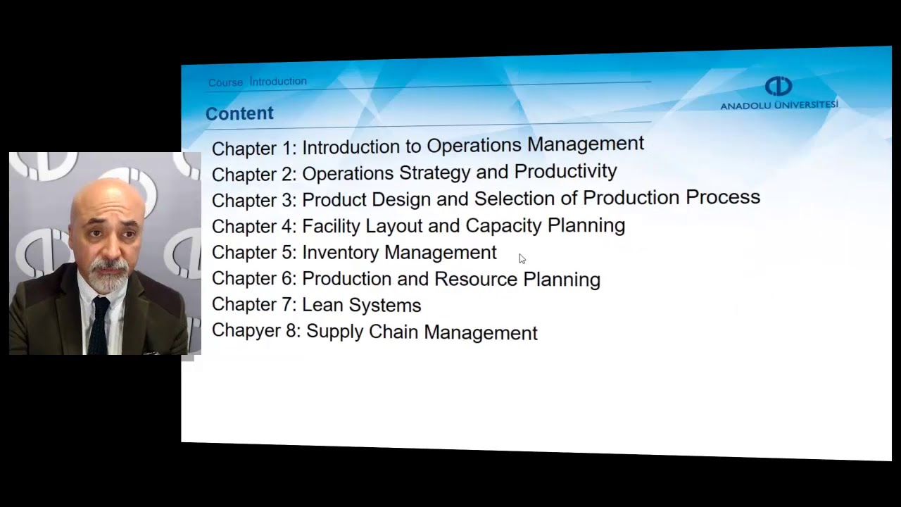 OPERATIONS MANAGEMENT - Course Outline
