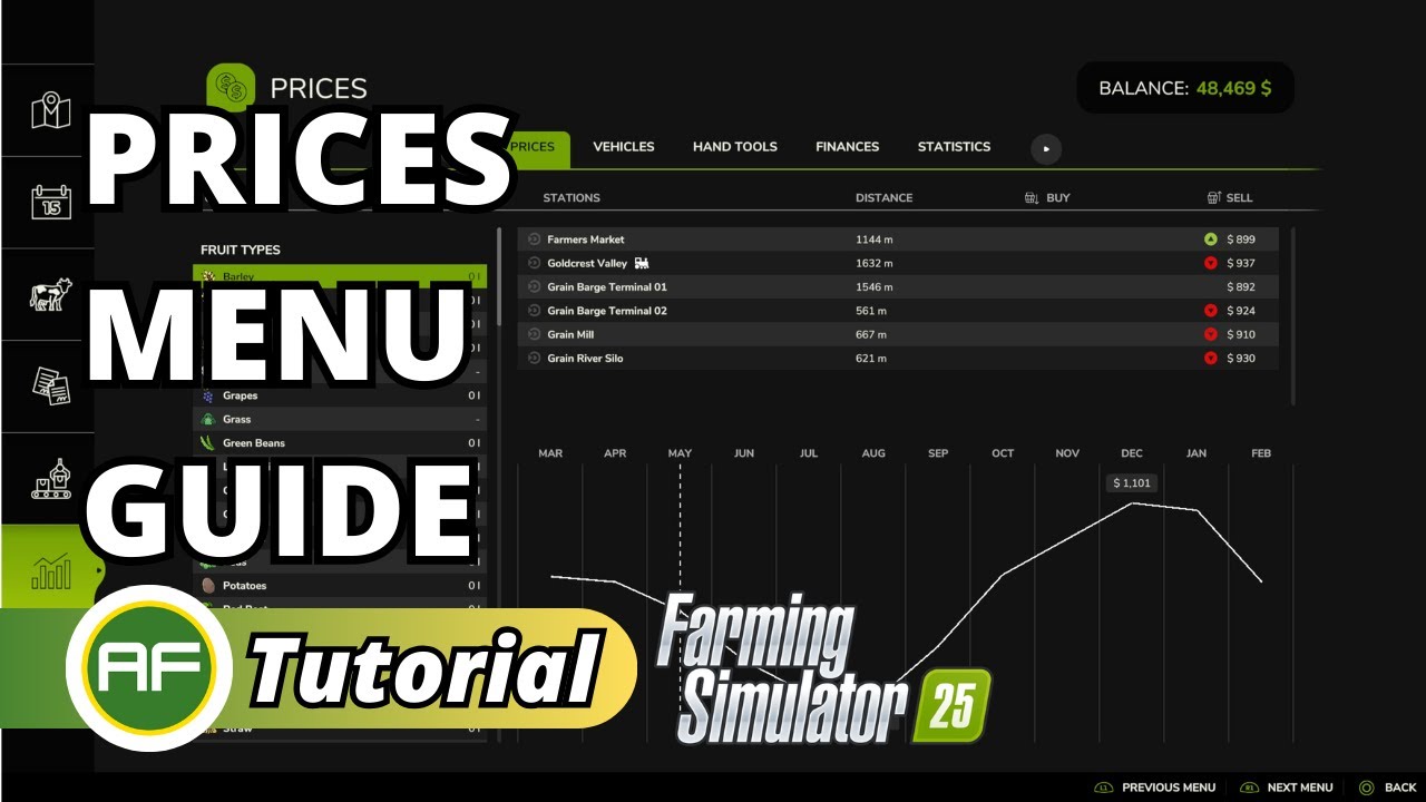 Overview of the Price Menu in Farming Simulator 25 - FS25