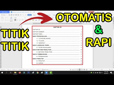 Cara Membuat Titik Titik Daftar Isi | Gampang, Otomatis dan Rapi Bangeettt