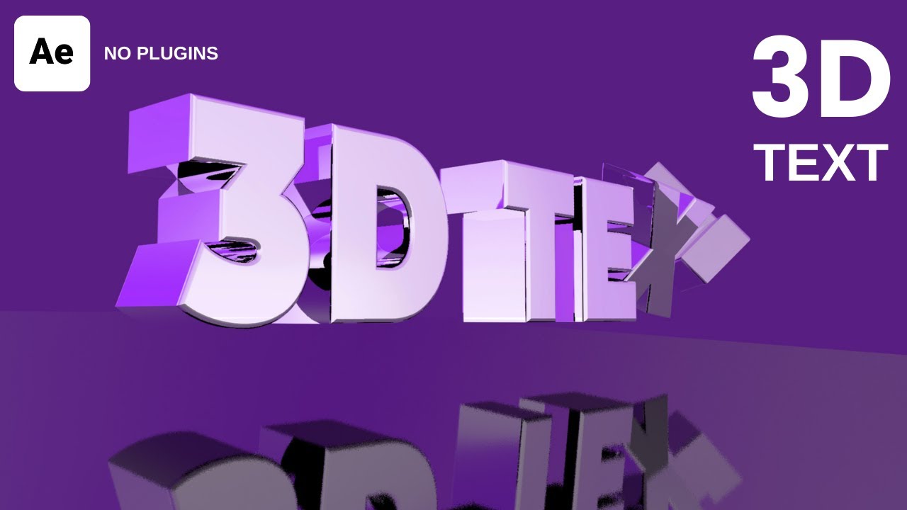 Perfectly Text Reflection Effect in After Effects (No Plugins) 3D Text Animation