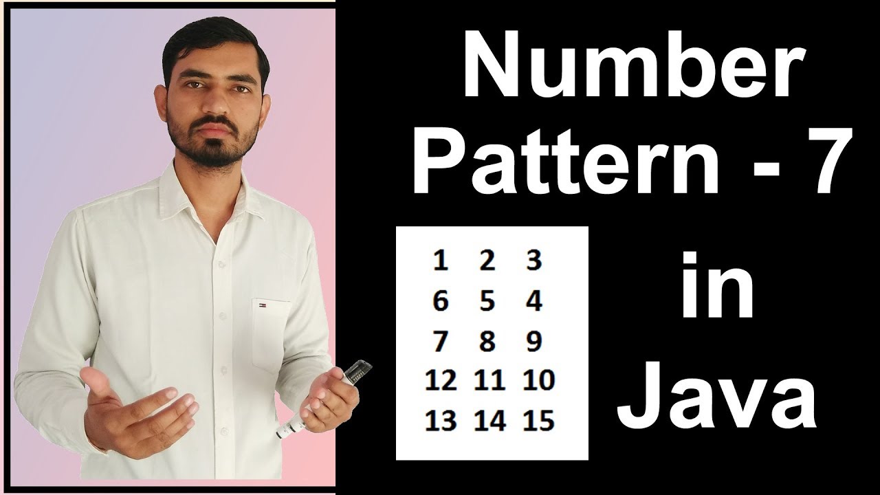 Number Pattern - 7 Program (Logic) in Java by Deepak