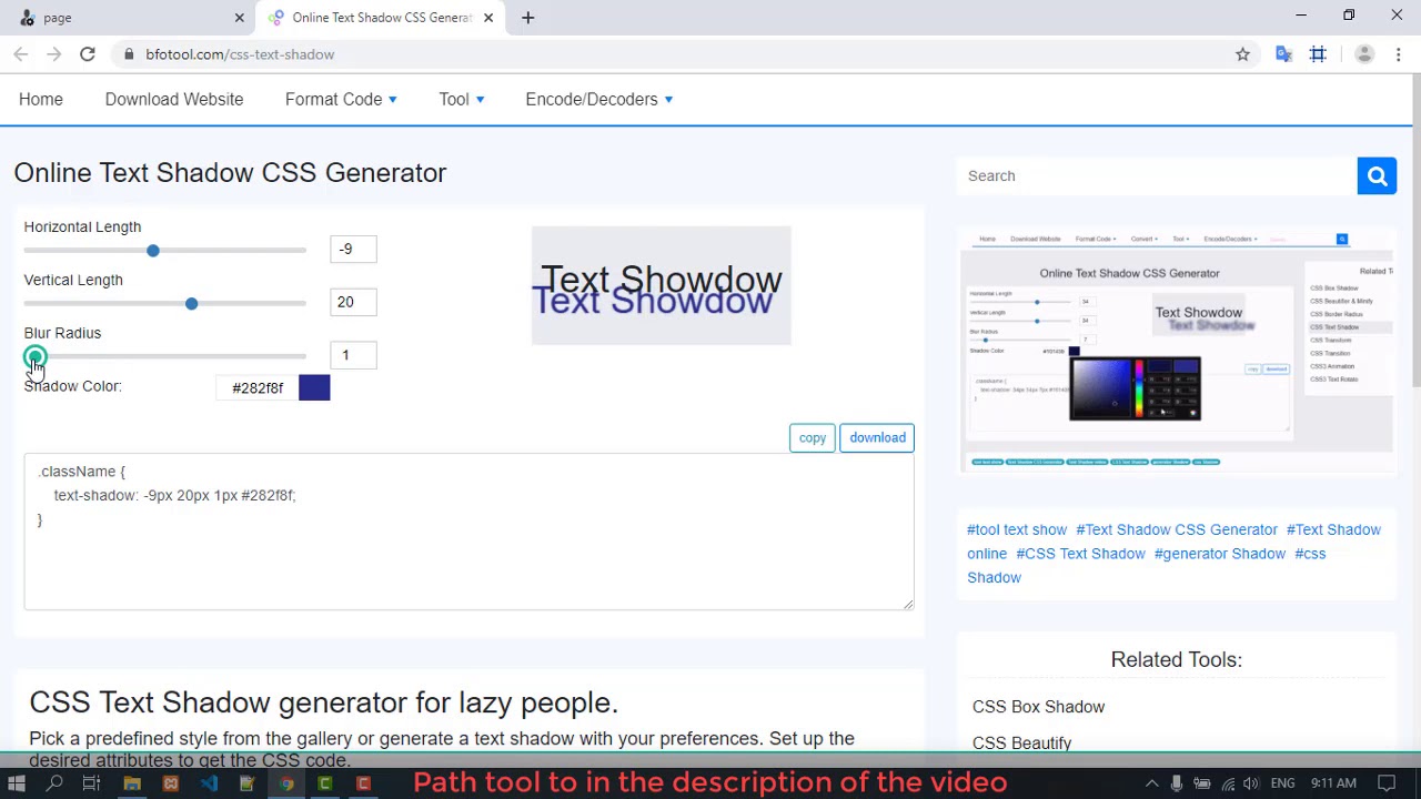 Online Text Shadow CSS Generator