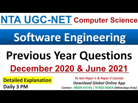 Software Engineering PYQ for NTA UGC NET-1 Video Lecture