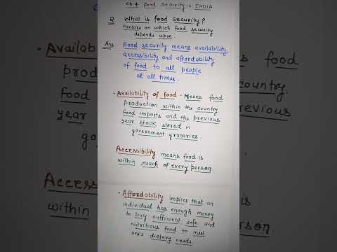 What is FOOD SECURITY ? Class -9 Economic Ch.4