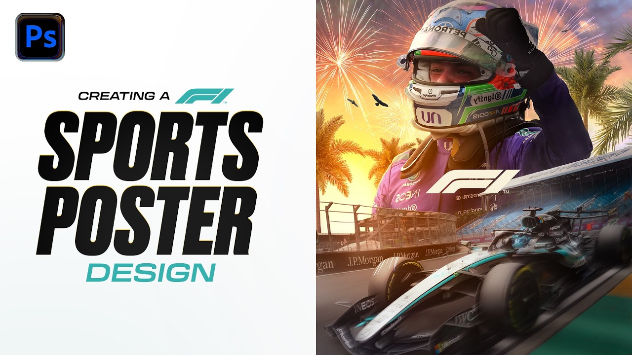 Creating a F1 Sports Poster | Photoshop Tutorial - Kimi Antonelli