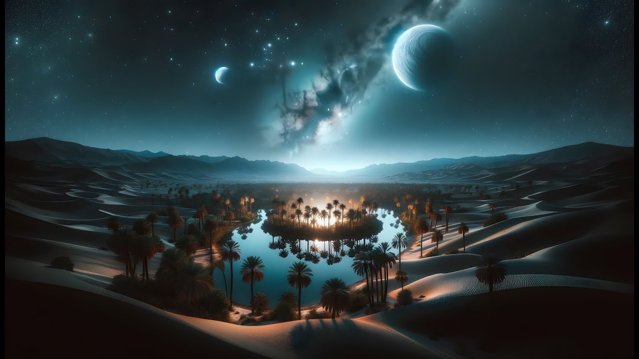 Music therapy 🌴 OASIS SLUMBER | For Sleep and Relaxation | 4K Live Wallpaper Ambience