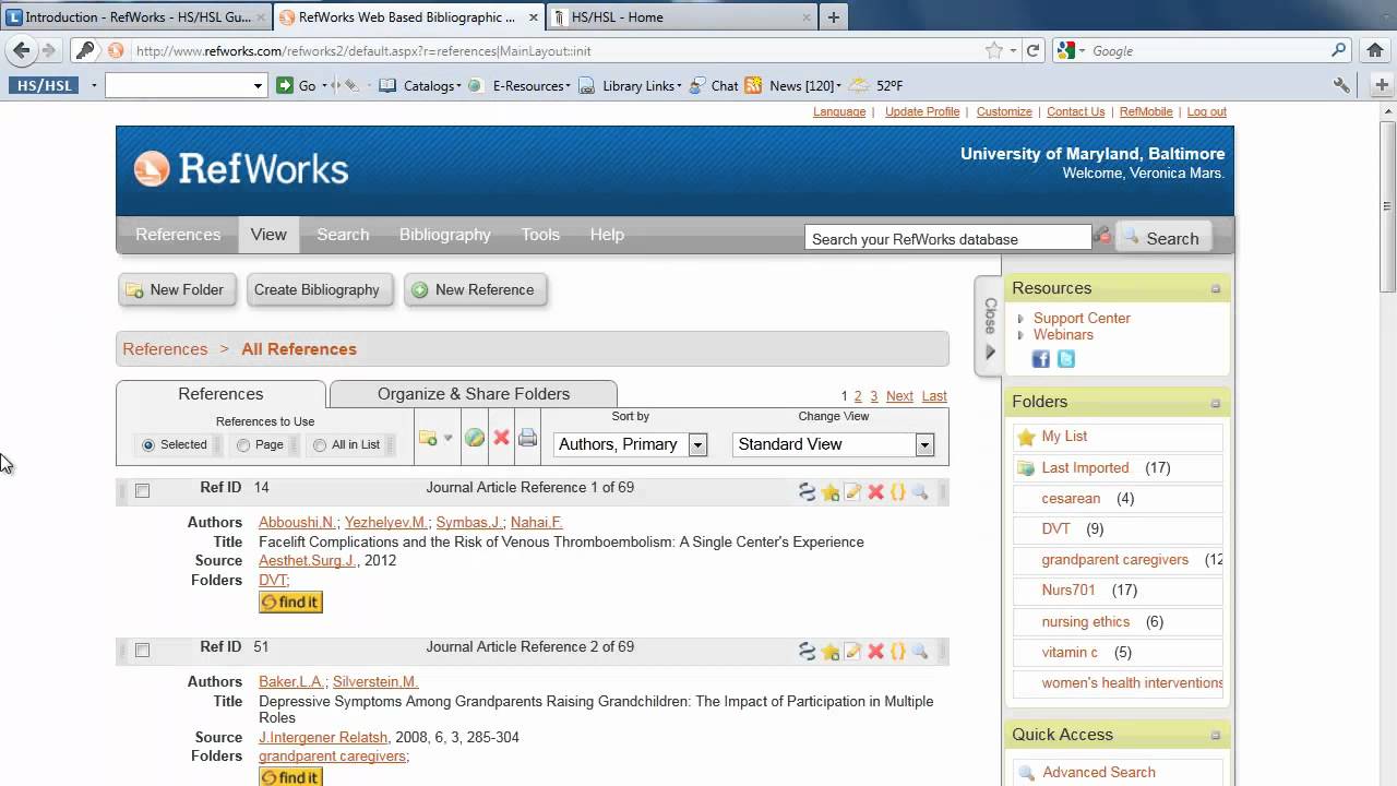 RefWorks: Using RefShare