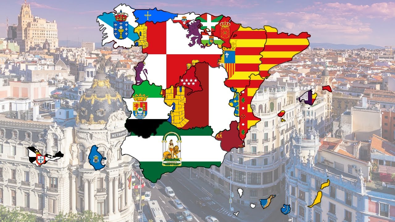 Spain Regions Flag Map!