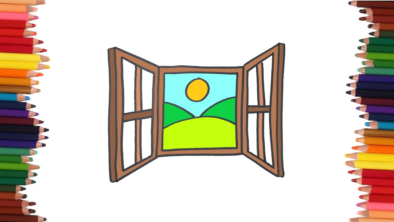 como dibujar una ventana abierta | Dibujos faciles