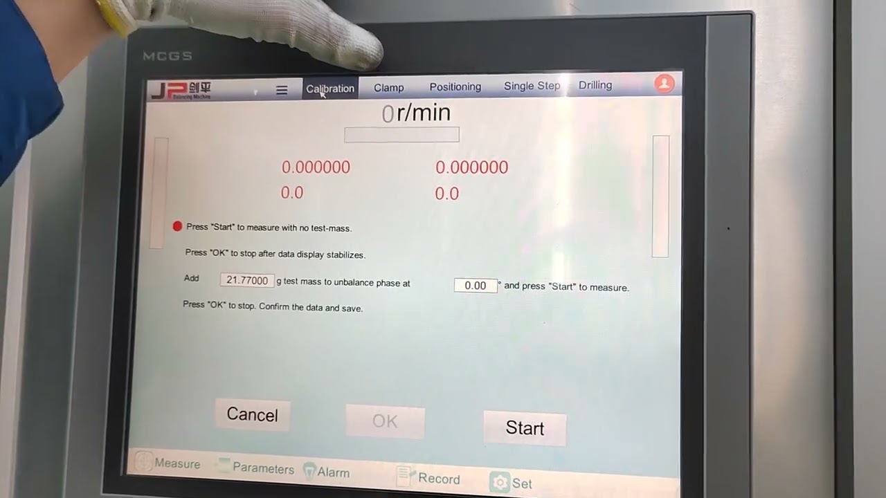 Flywheel Automatic Drilling Balancing Machine A1LZ1-150  Device Parameter Interface