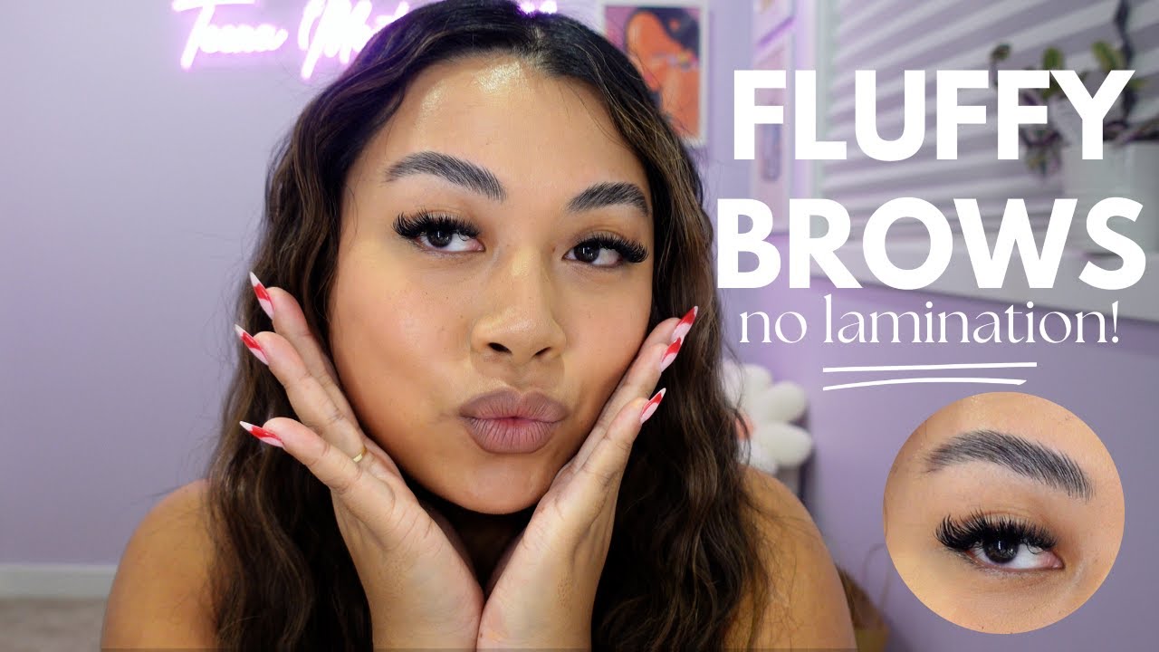 easy fluffy brow tutorial without laminating your eyebrows [no chemicals, Got2B glue gel + cheap!]