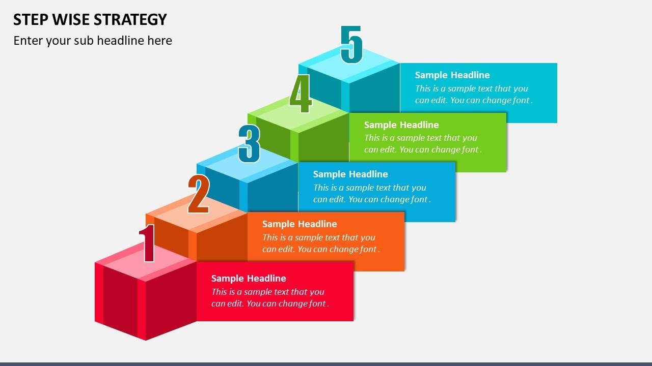 Step Wise Strategy Animated PPT Template