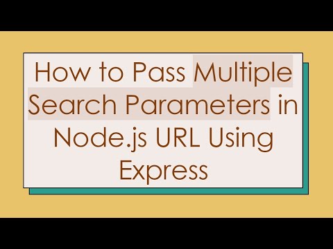 How to Pass Multiple Search Parameters in Node.js URL Using Express