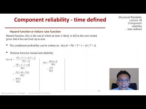 STRUCTURAL RELIABILITY Lecture 16 module 01: hazard (or, failure rate) function