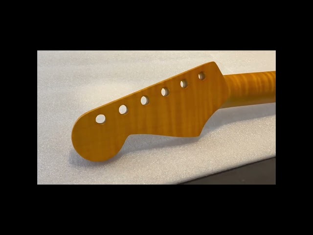 ST Flamed Maple Neck Vintage Amber Tint Nitro 22 Med Jumbo Frets ...