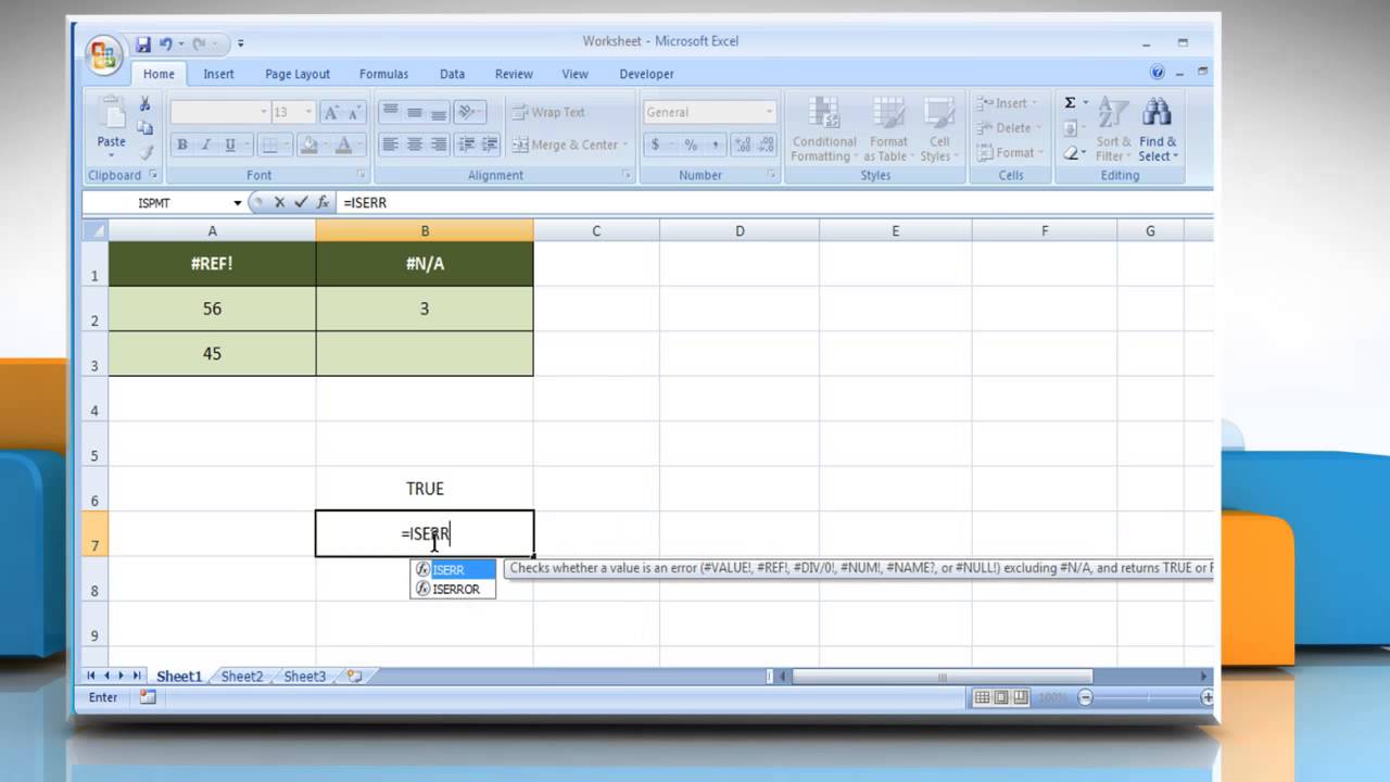 How to use the ISERROR function in Excel :Tutorial