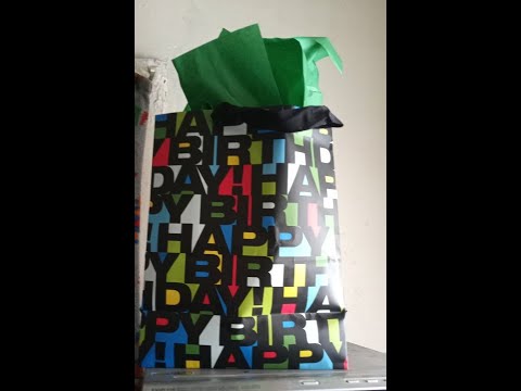 Hallmark 13" Large Birthday Gift Bag with Tissue Paper (Blue Happy Birthday, Multicolored Can Review