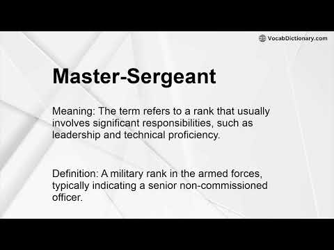 Master-Sergeant Meaning
