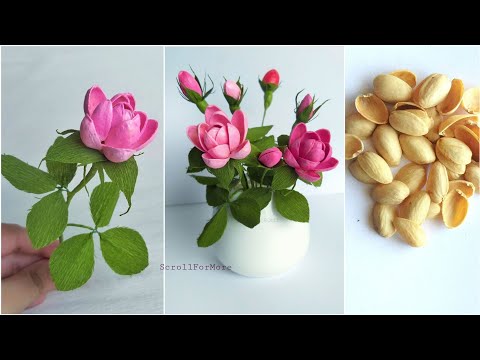 Pista Shell Crafts - Rose Flowers | Creative Craft Ideas
