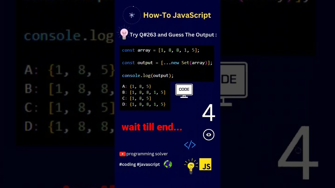 How To Code JavaScript Q#263, Try Solve & Guess The Output #shorts #coding #programming #javascript