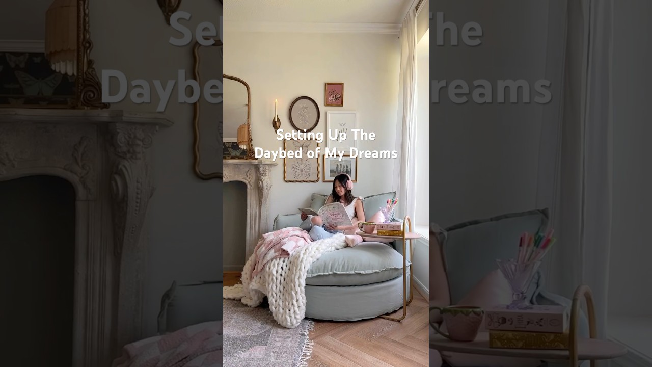 Reading Corner Set Up ft. the Daybed of My Dreams #booktube #homedecor #bedroomdecor #beforeandafter