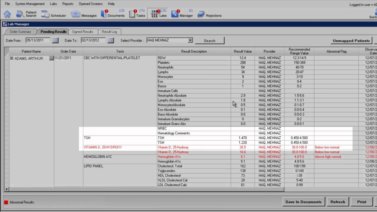 EHR Training on Lab Manager