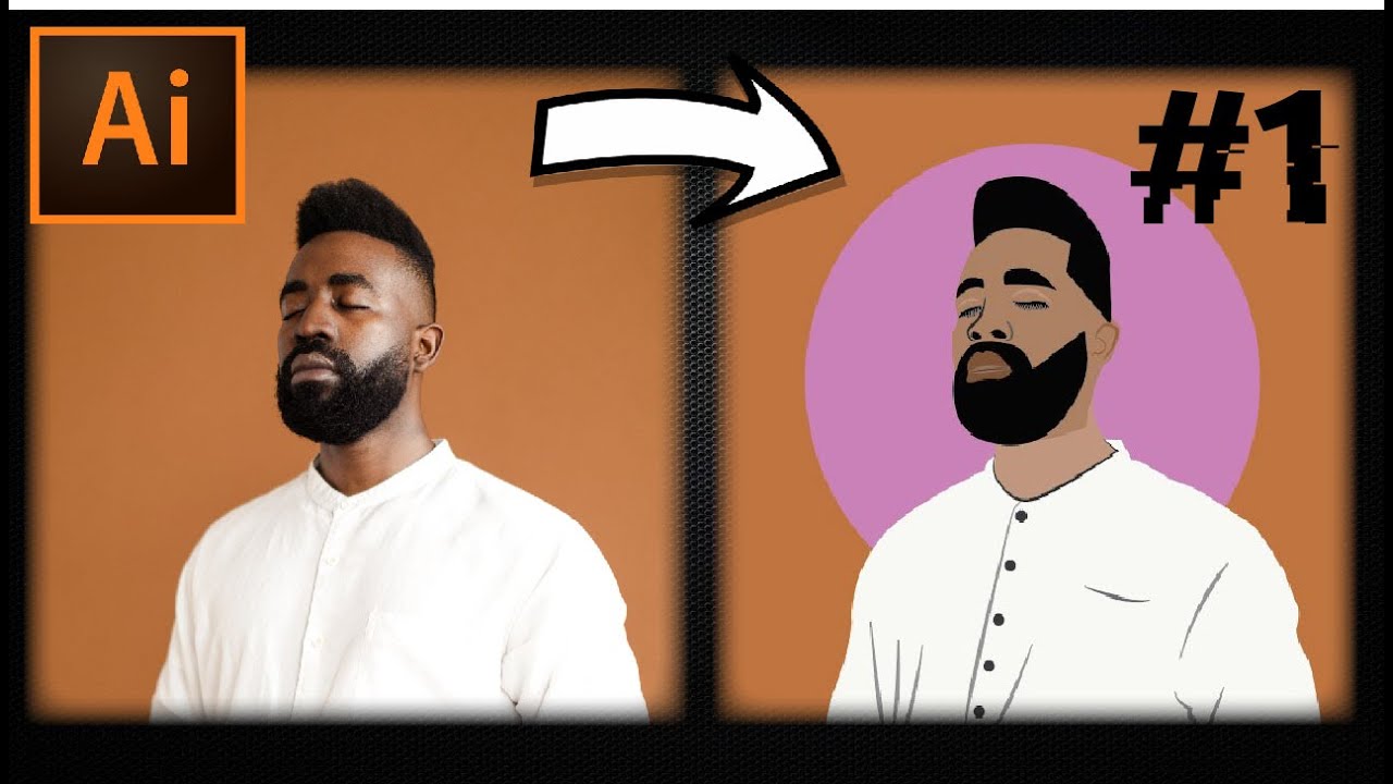 Make your First Flat Portrait | Vector art | Adobe illustrator CC tutorial